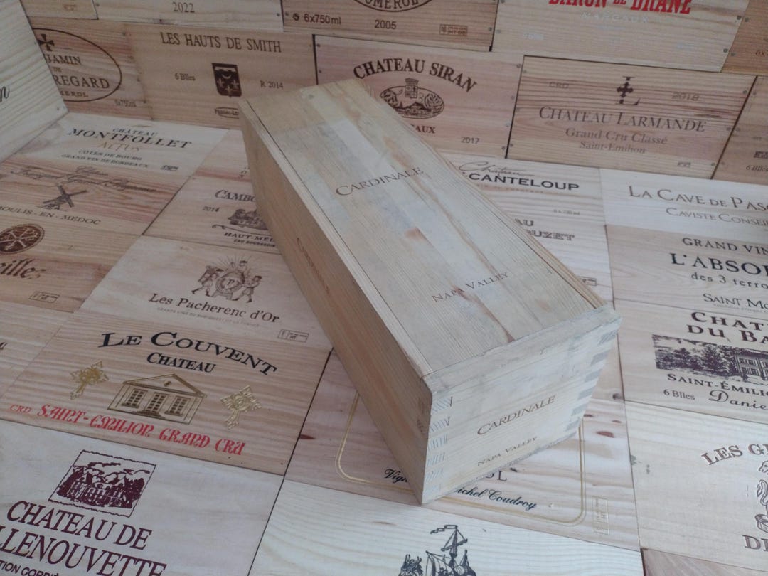 Wooden Wine Box / Crate With Sliding Lid ~ Cardinale, Napa Valley ...
