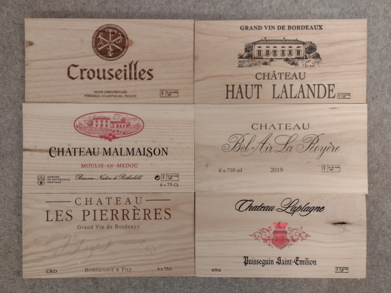 6 X Wine Box End Panels. Wooden. Crate Side Plaque. - Etsy