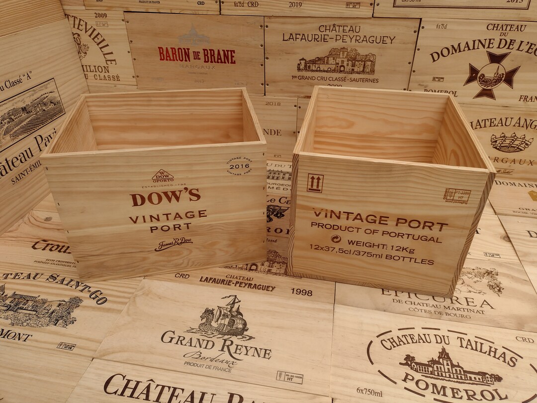 Wooden Wine Port Box / Crate ~ Vintage Port 12 Half Bottle Box ...