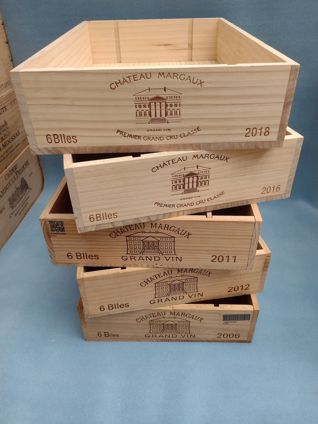 Wooden Wine Box ~ CHATEAU MARGAUX ~ Premier Grand Cru. French, Genuine ...