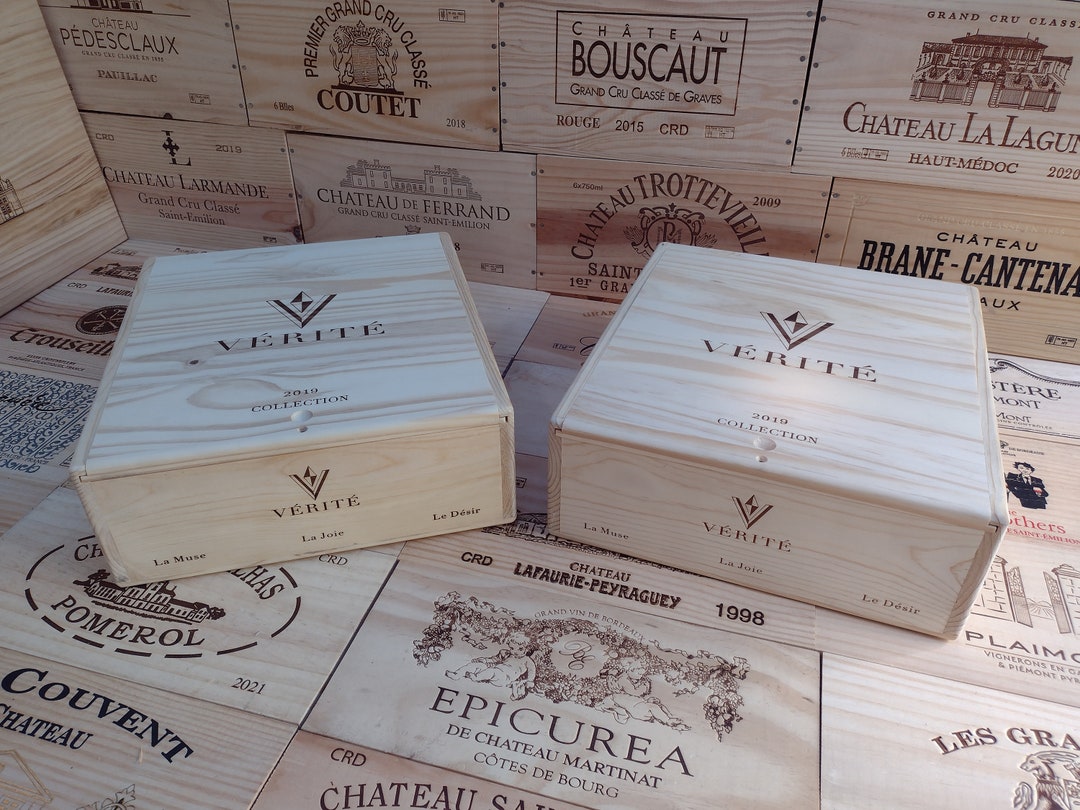 Wooden Wine Box / Crate With Sliding Lid ~ VÉRITÉ ~ Sonoma Valley ...
