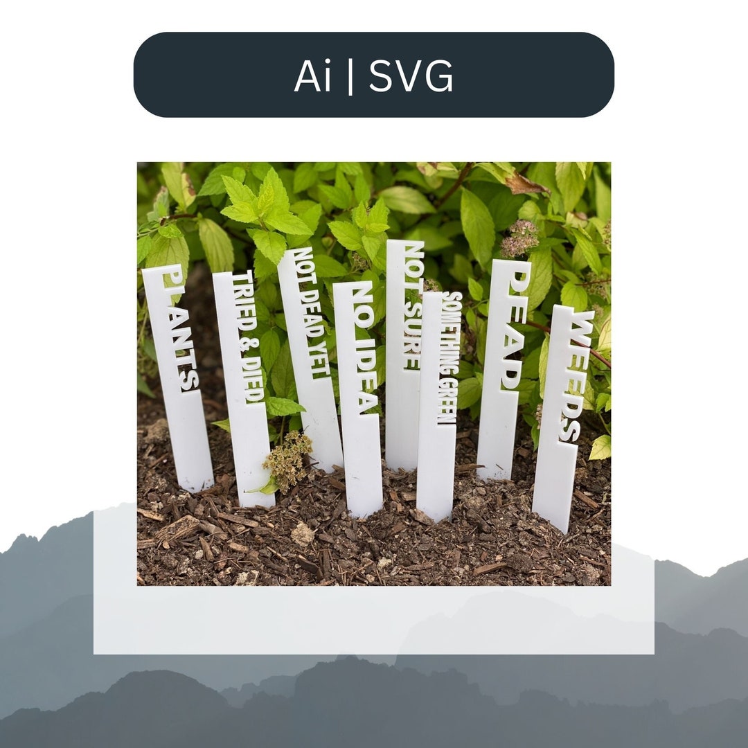 Digital File - Garden Stakes Cut Files - Small and Large - Plants ...