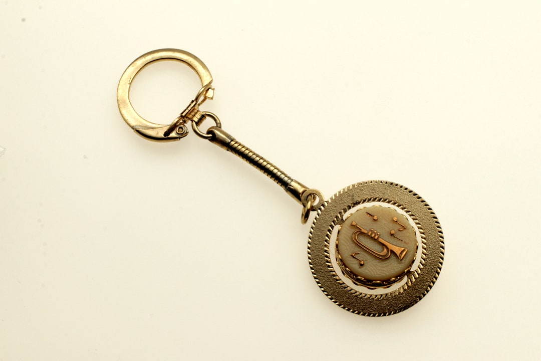 Vintage Spinner, Music Theme Trumpet Key Ring - Etsy