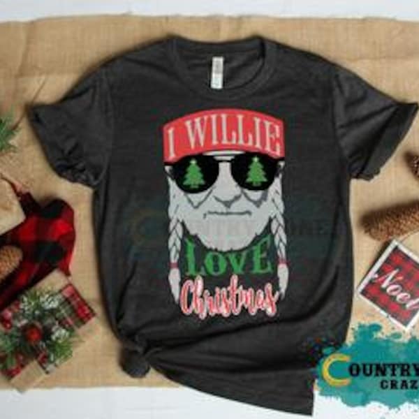 Willie Nelson Christmas Shirt - Etsy