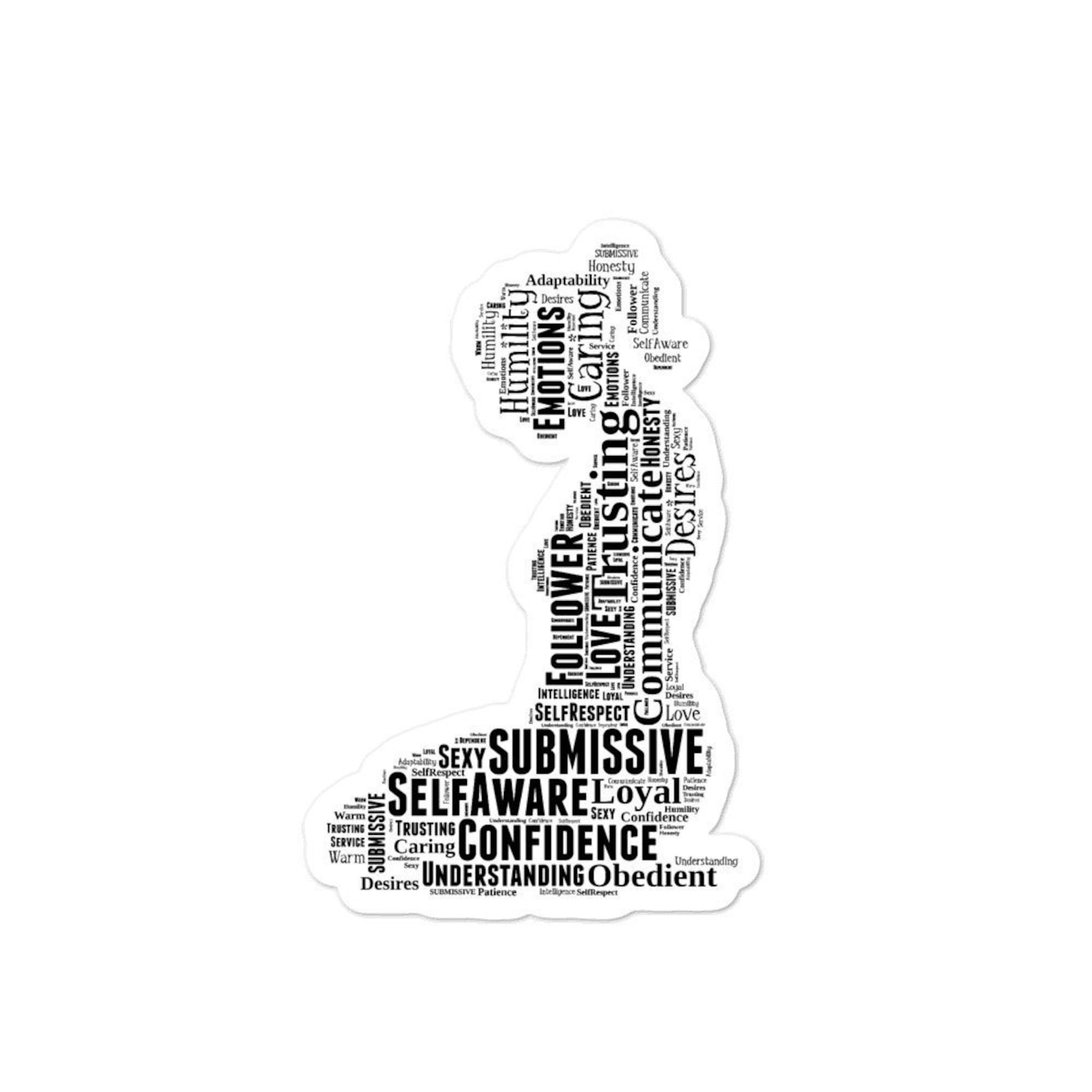 Kneeling Submissive Sticker, BDSM, Submissive, Kinky Stationery ...