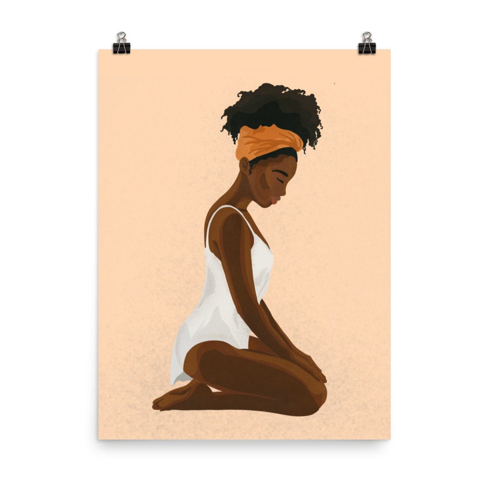 African American Kneeling Submissive Woman BIPOC BDSM Wall | Etsy