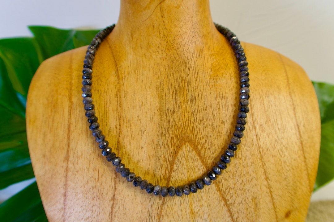 Larvikite Black Moonstone Necklace - Etsy