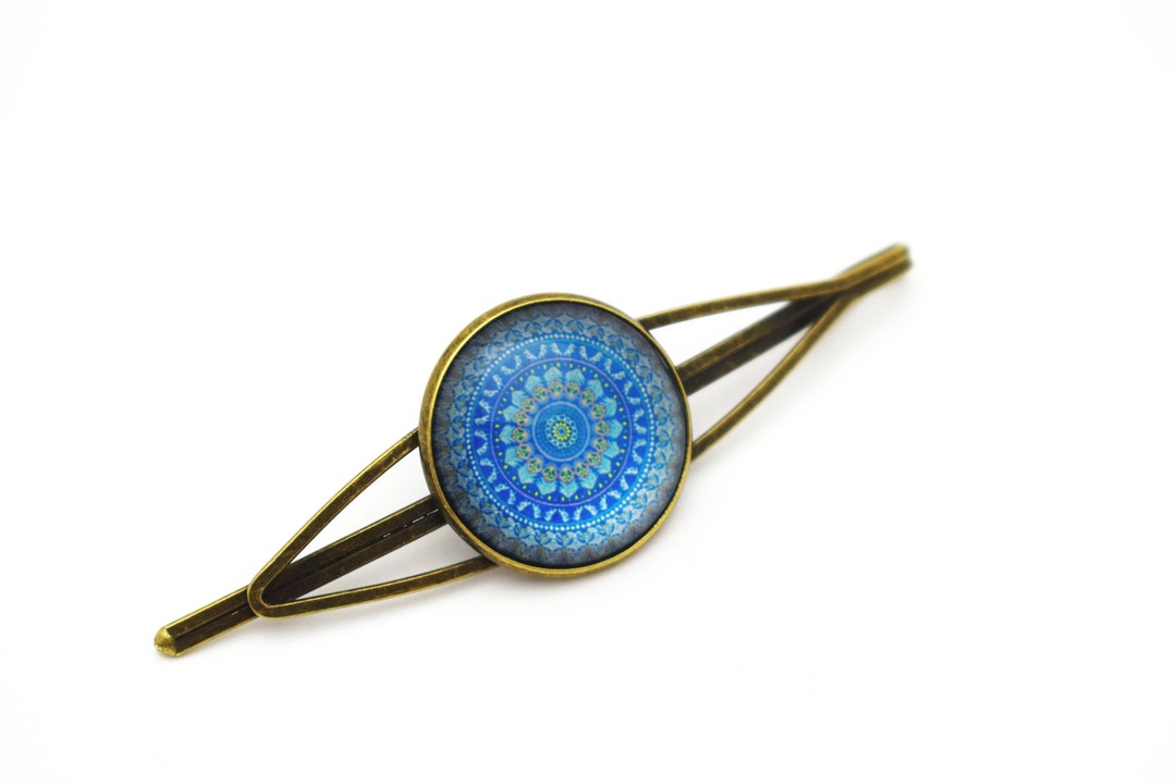 Blue Hair Clip, Boho Hair Accessories, Silver Hair Accessory, Gold Hair ...