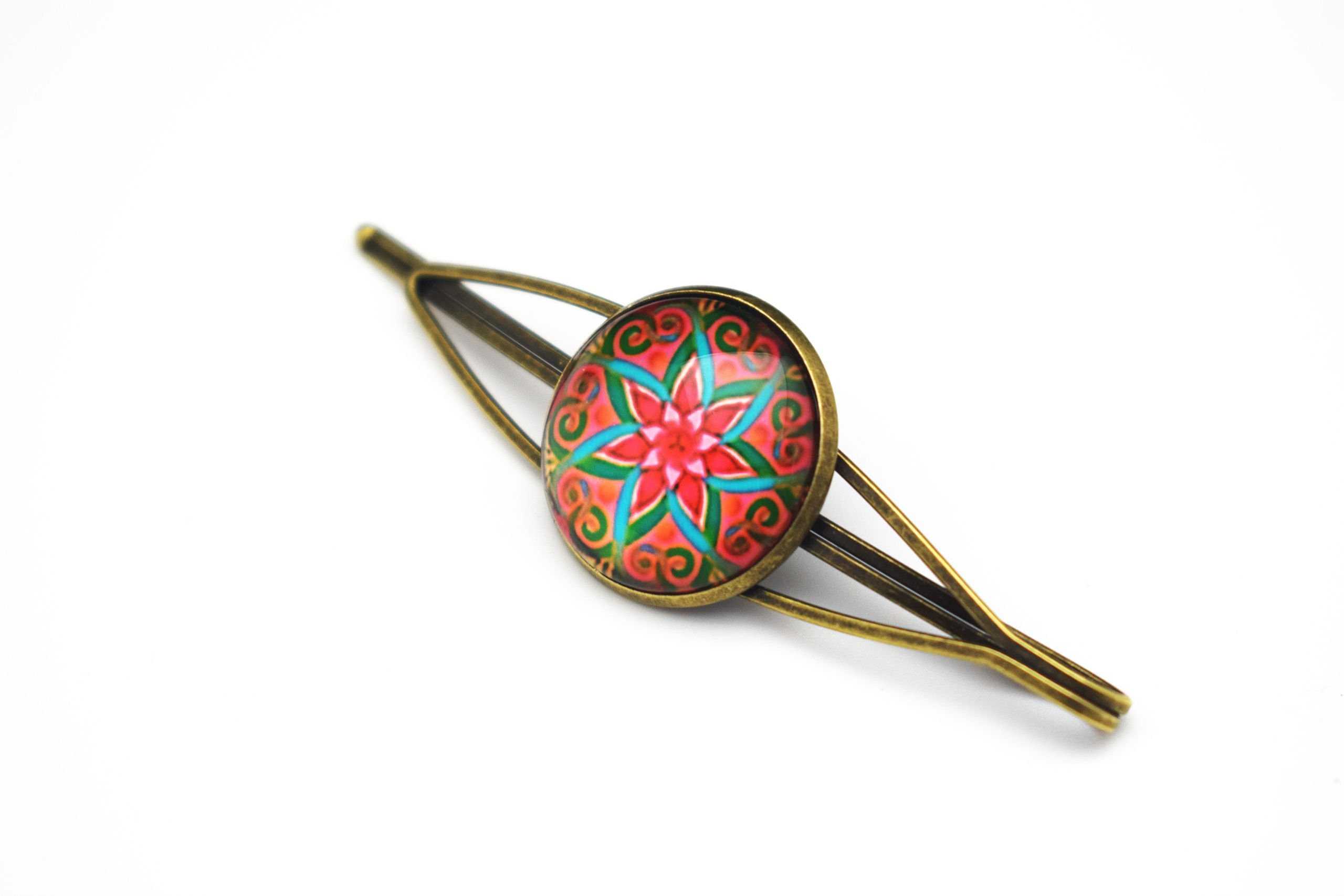 Pink Flower Hair Slide Bohemian Hair Accessories - Etsy