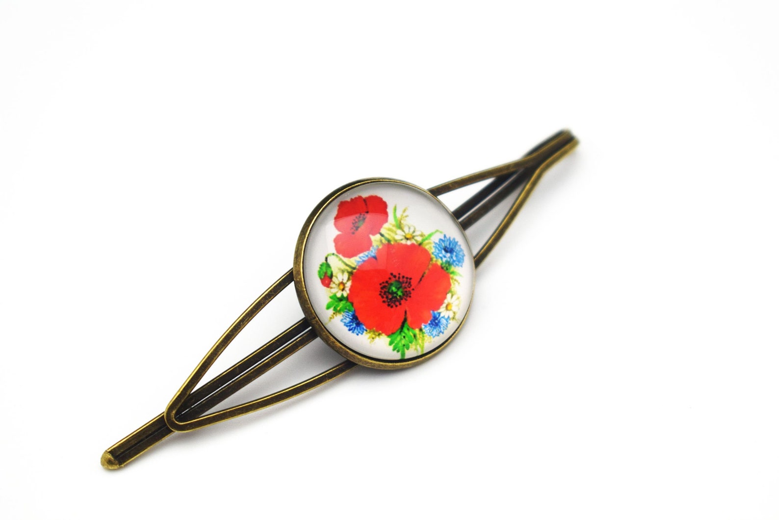 Poppy Hair Slide Red Hair Accessories - Etsy