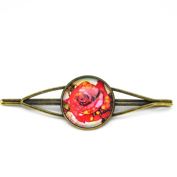 Red Rose Hair Pin - Etsy