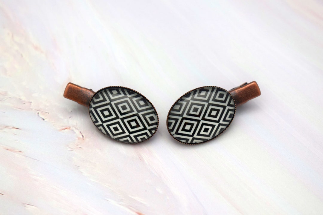 Black Hair Clip Set, Woman Hair Accessories, Geometric Hair Accessory ...