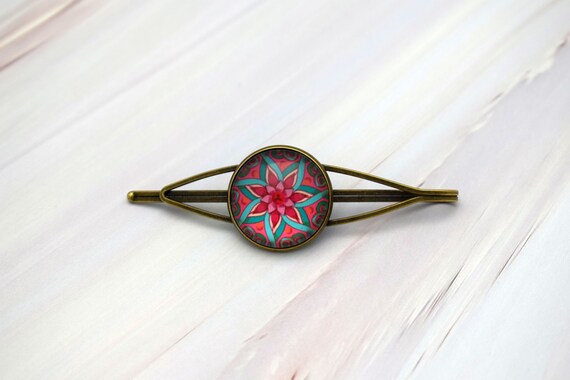 Pink Flower Hair Slide Bohemian Hair Accessories | Etsy