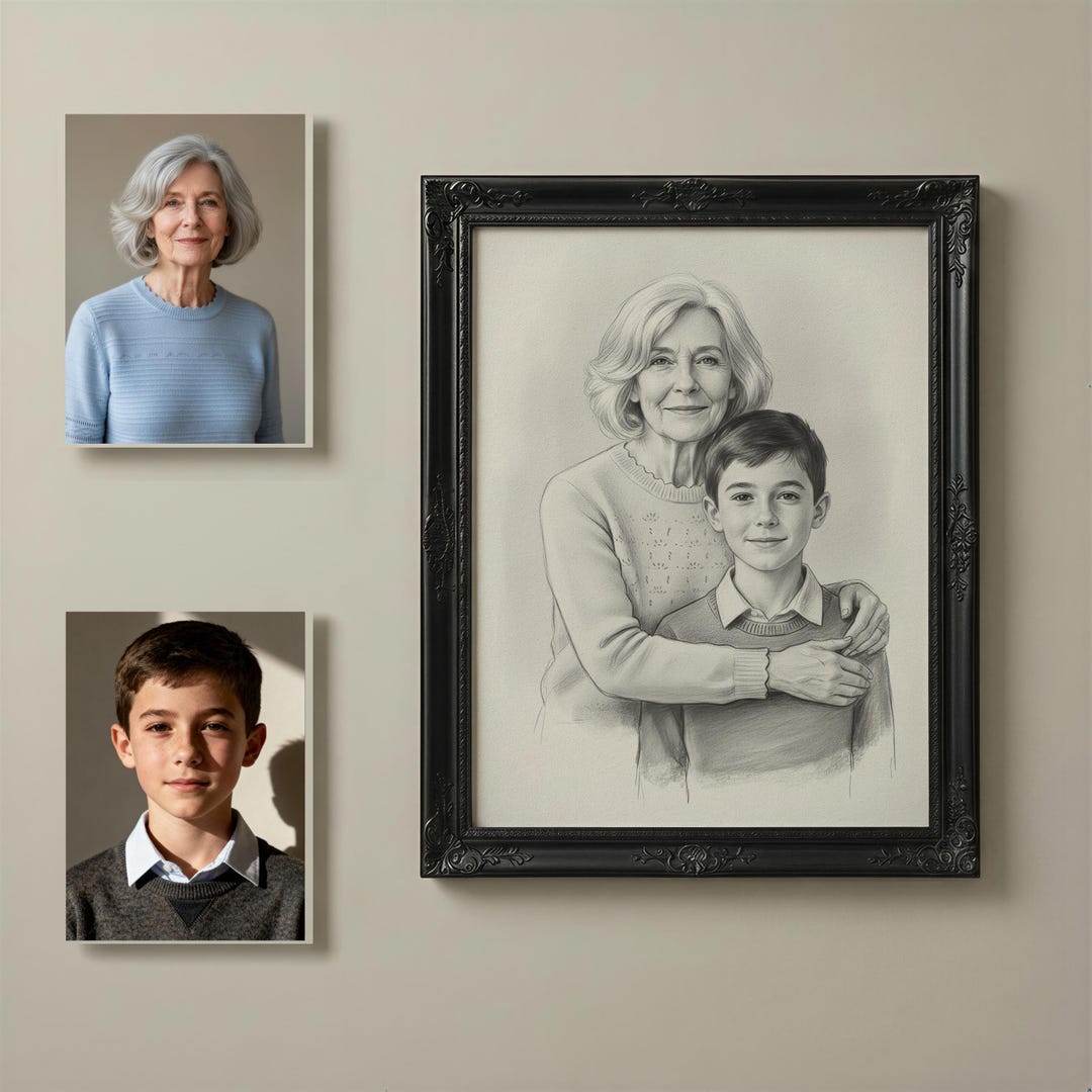 Custom Memorial Portrait, Add Deceased Loved One, Family Photo (digital ...