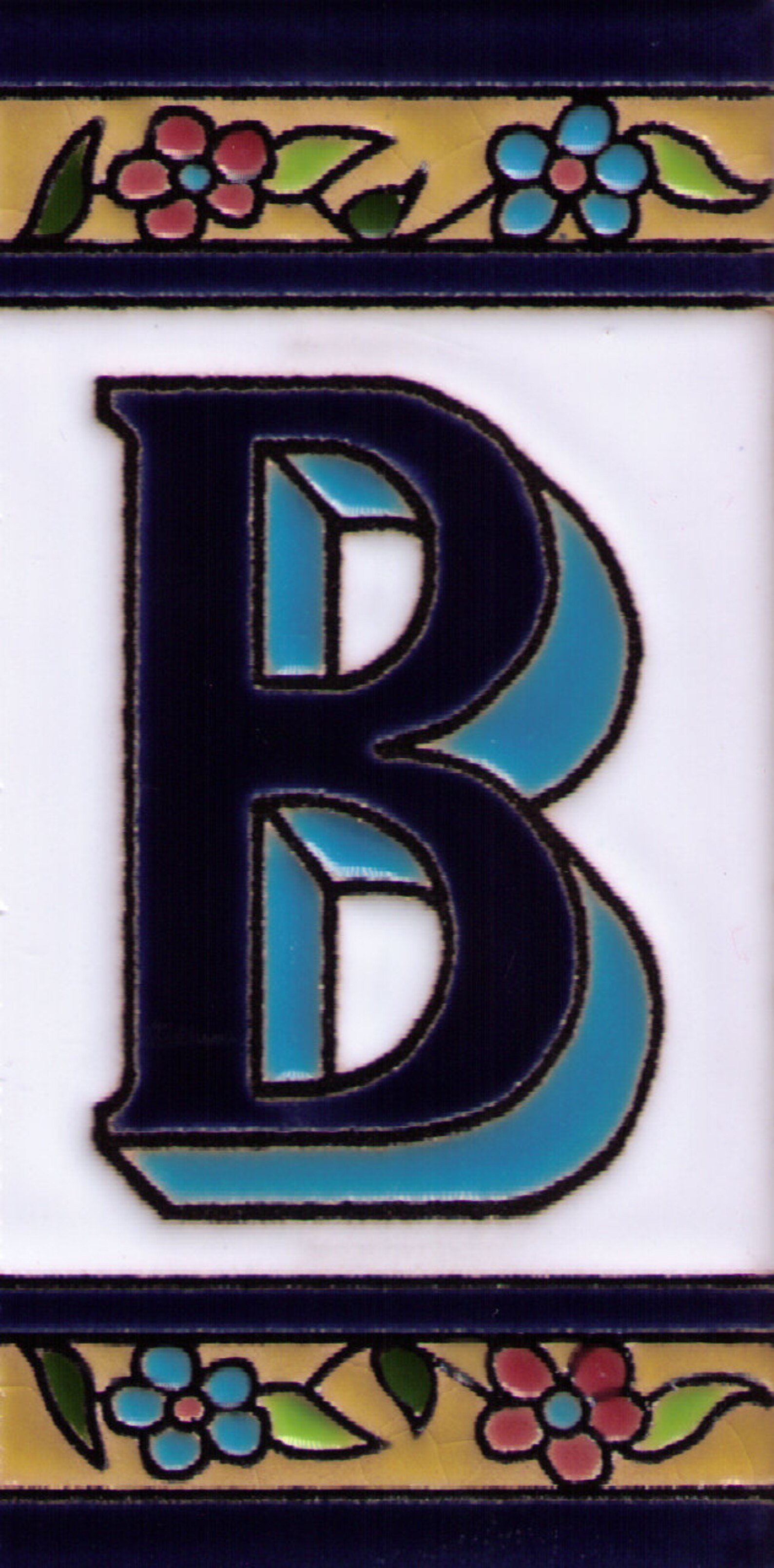 Letter SEVILLA Flower Border Ceramic Names Tile A Z | Etsy