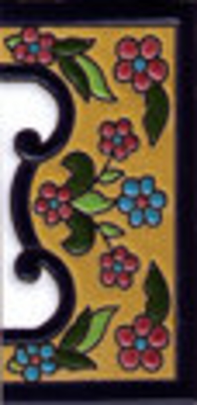 Letter SEVILLA Flower Border Ceramic Names Tile A Z | Etsy