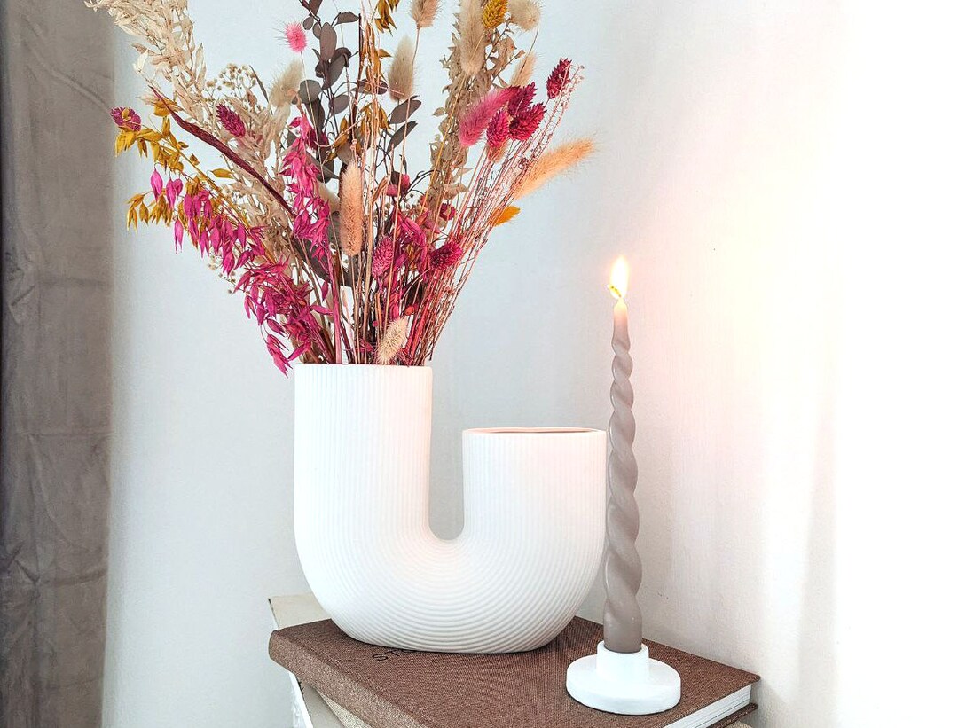 Vase, Ceramic Vase, U-vase, U-shaped Vase, White, Flower Vase - Etsy