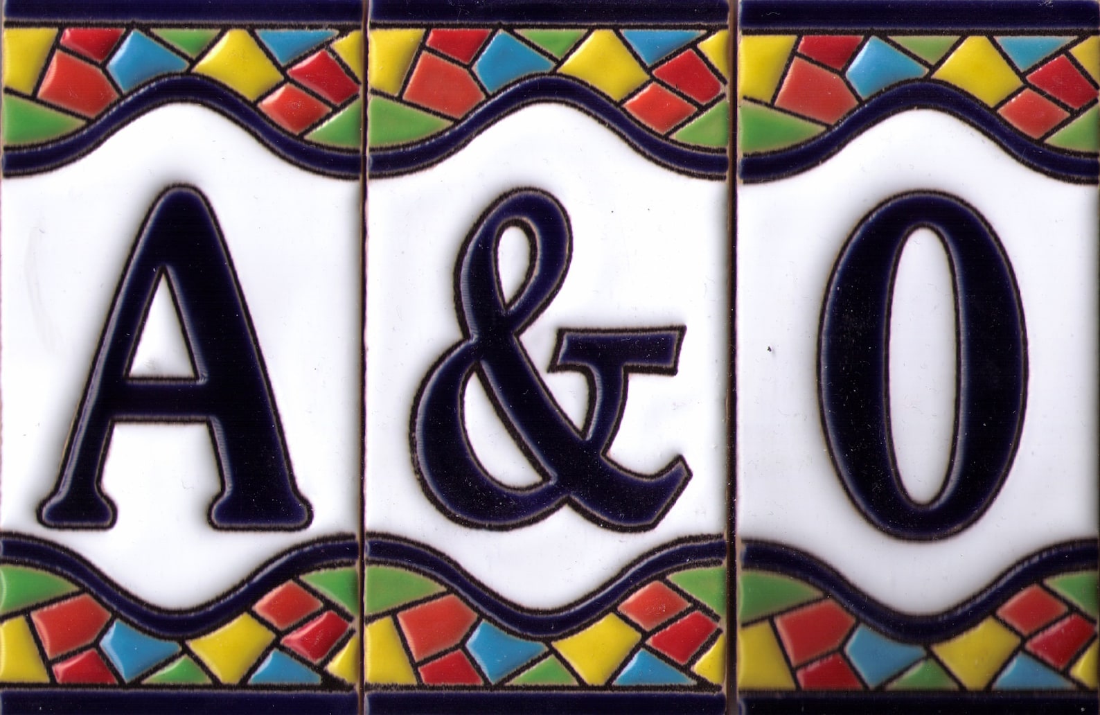 Letter GAUDI Keramik Coloured Name Tile A _ Z - Etsy