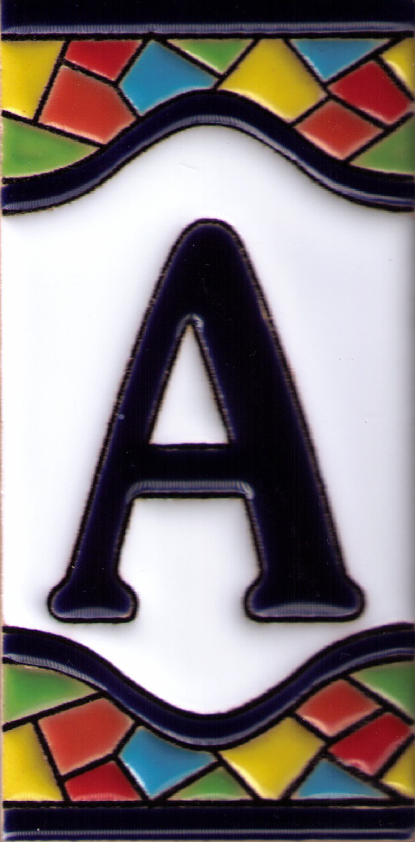 Letter GAUDI Keramik Coloured Name Tile A _ Z | Etsy
