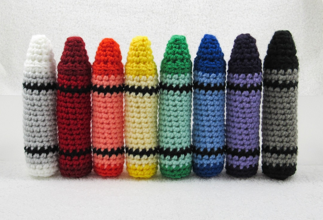 Crayon Set, Crochet Crayon, Stuffed Crayon, Crayon Plushie, Toy Crayon ...