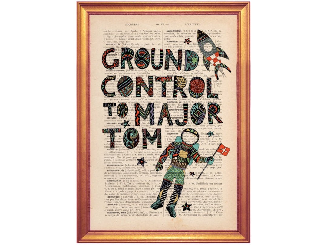 Major Tom Music Poster Inspiration Handmade Illustration Wall Art Decor ...