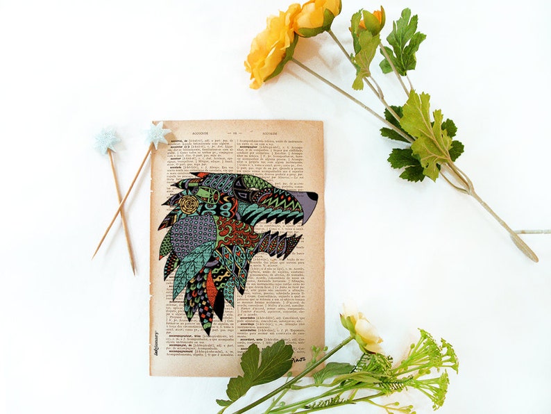 Stark Wolf GOT Poster Illustration Wall Art Print Printed on - Etsy