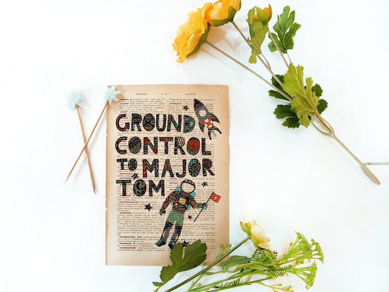 Major Tom Music Poster Inspiration Handmade Illustration Wall - Etsy