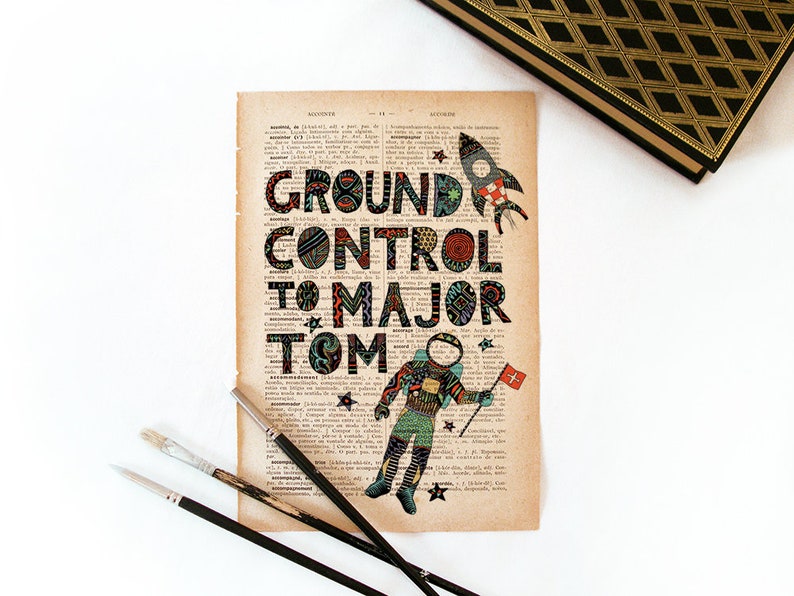 Major Tom Music Poster Inspiration Handmade Illustration Wall - Etsy