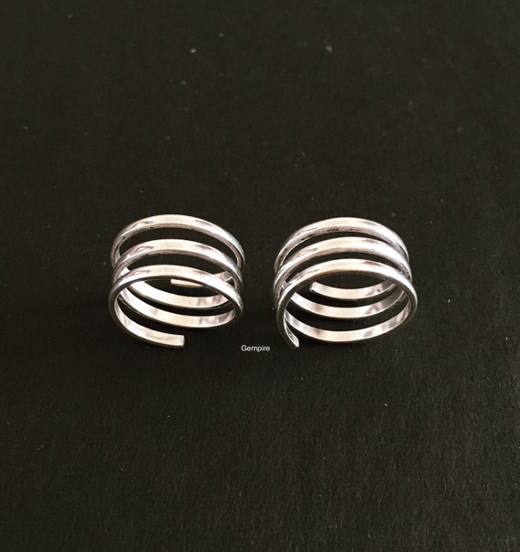Sterling Silver Toe Ring Spiral Toe Ring Adjustable Toe - Etsy