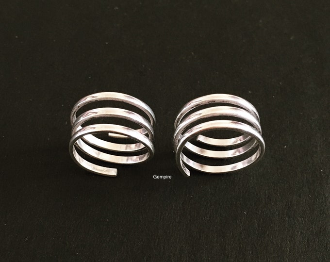 Sterling Silver Toe Ring Spiral Toe Ring Adjustable Toe - Etsy