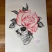 Rose Skull Ballpoint Pen Biro Dot Work (made With Tattoo Machine) Black ...