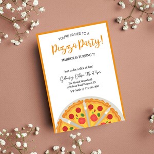 Editable Pizza Party Invitation, Pizzeria Birthday Invitation, Pizza ...