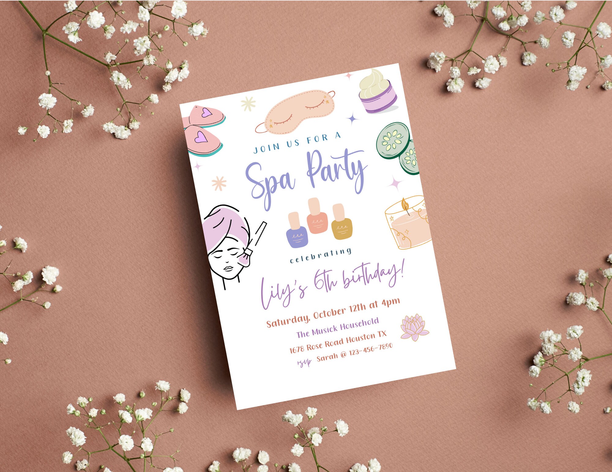 Spa Invitations, Girls Spa Invitation, Pampering, EDITABLE, Boys ...