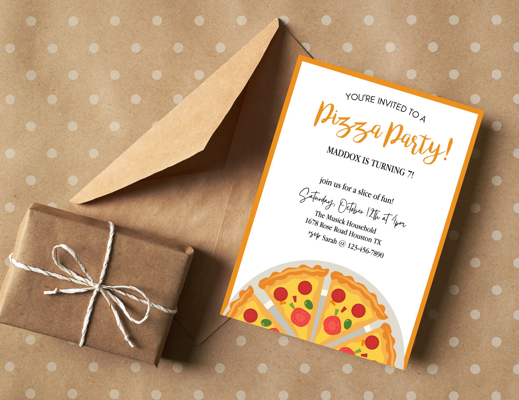 Editable Pizza Party Invitation, Pizzeria Birthday Invitation, Pizza ...