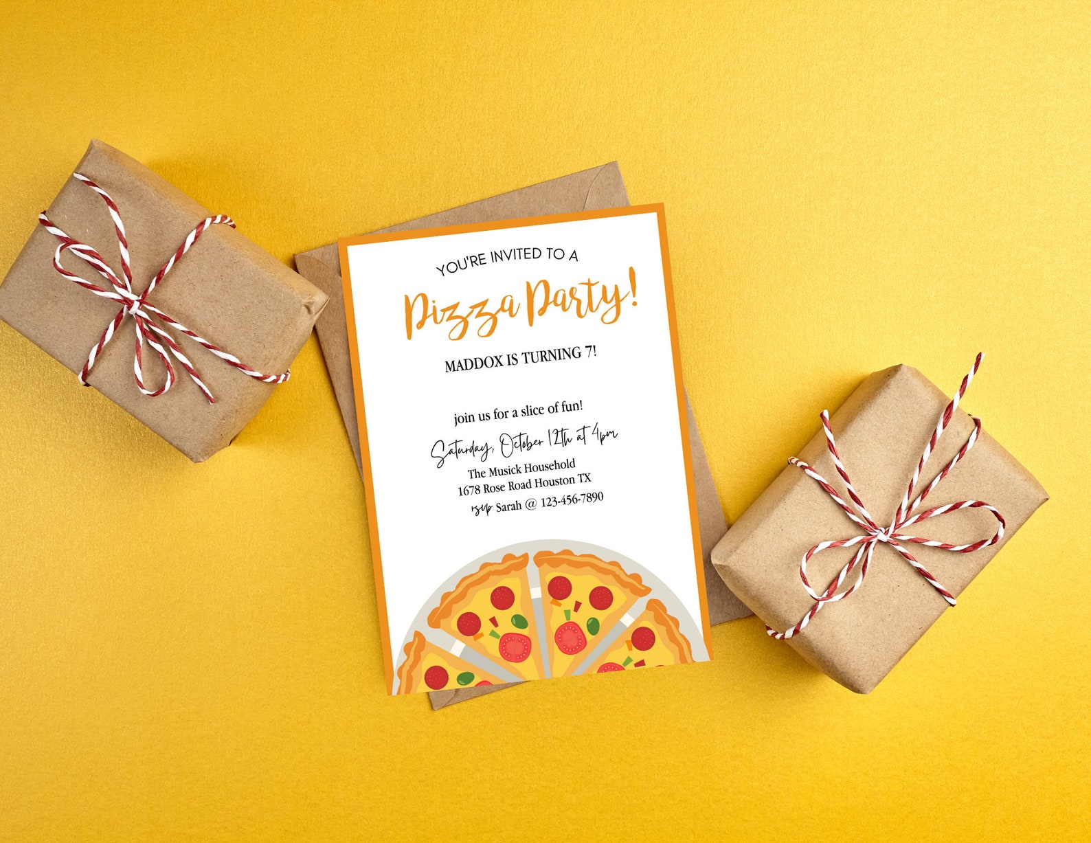Editable Pizza Party Invitation, Pizzeria Birthday Invitation, Pizza ...
