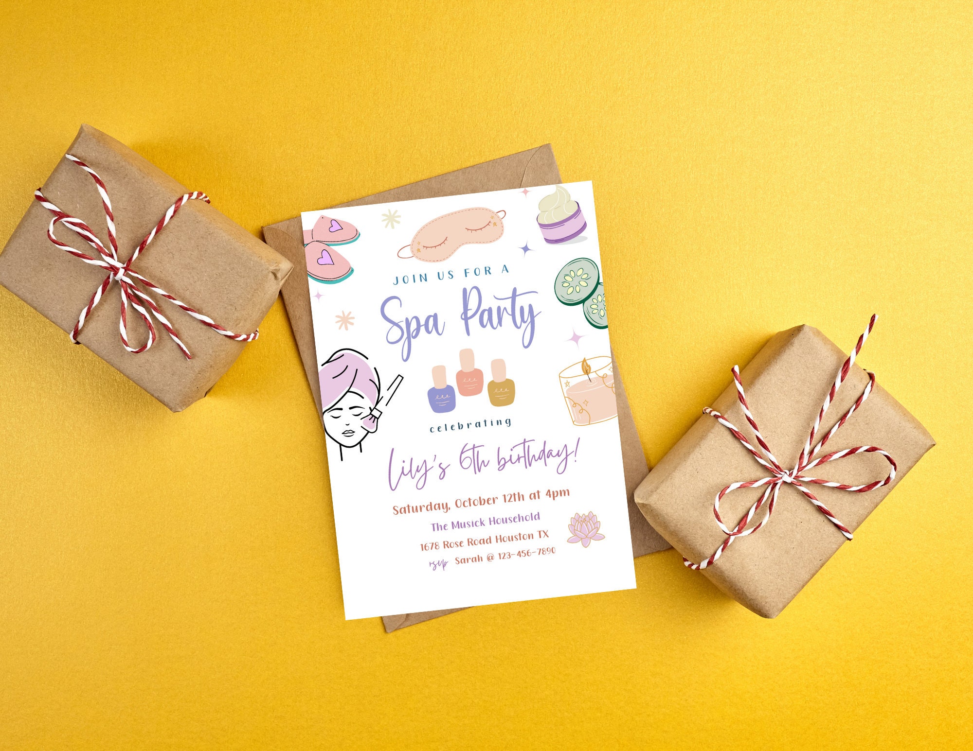 Spa Invitations, Girls Spa Invitation, Pampering, EDITABLE, Boys ...