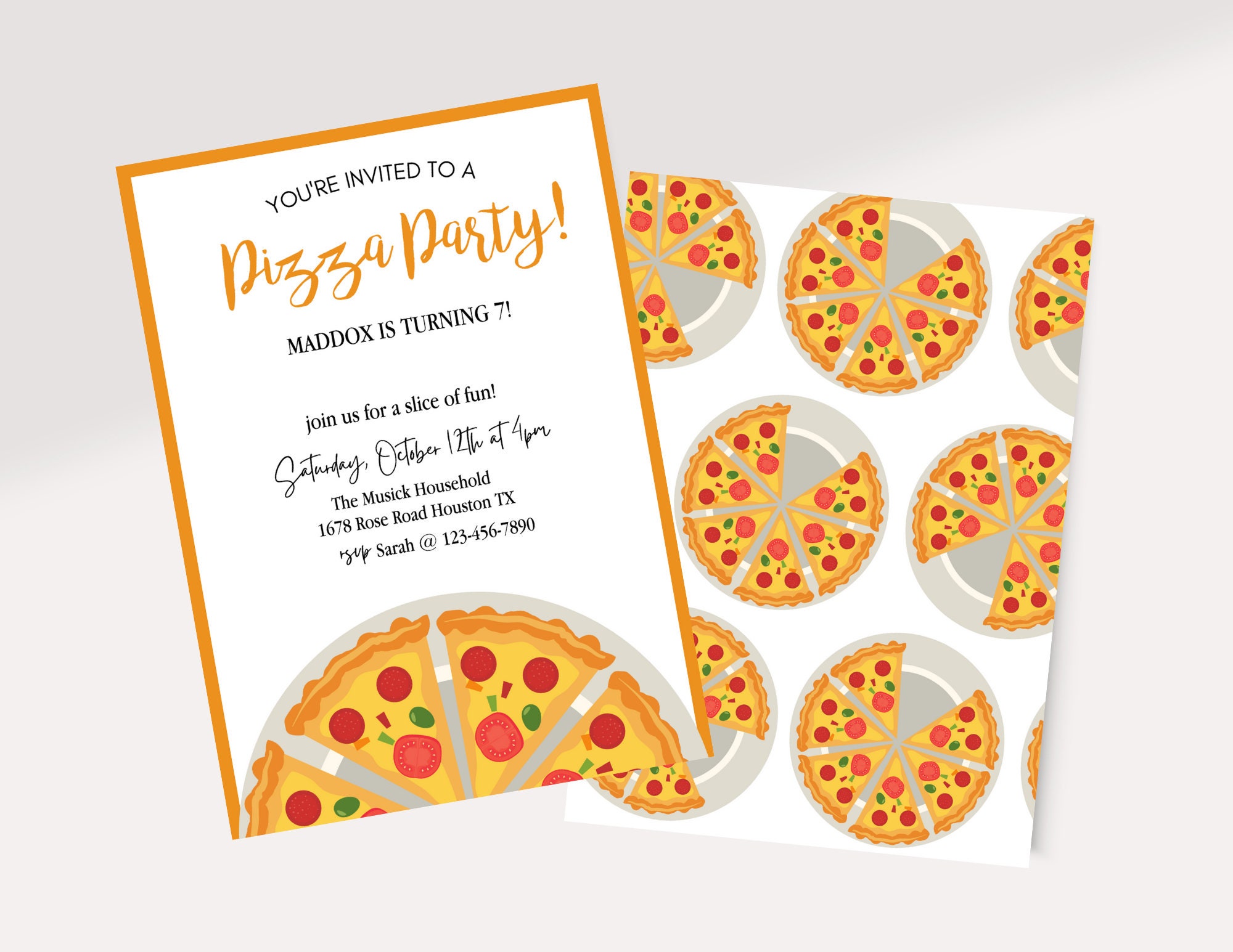 Editable Pizza Party Invitation, Pizzeria Birthday Invitation, Pizza ...