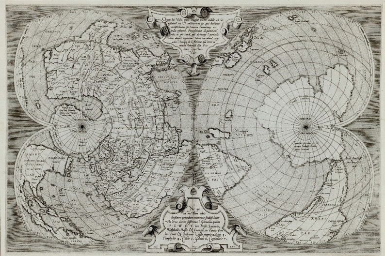 Antique Antonio Salamanca World Map 1550 Gallery Wrapped | Etsy