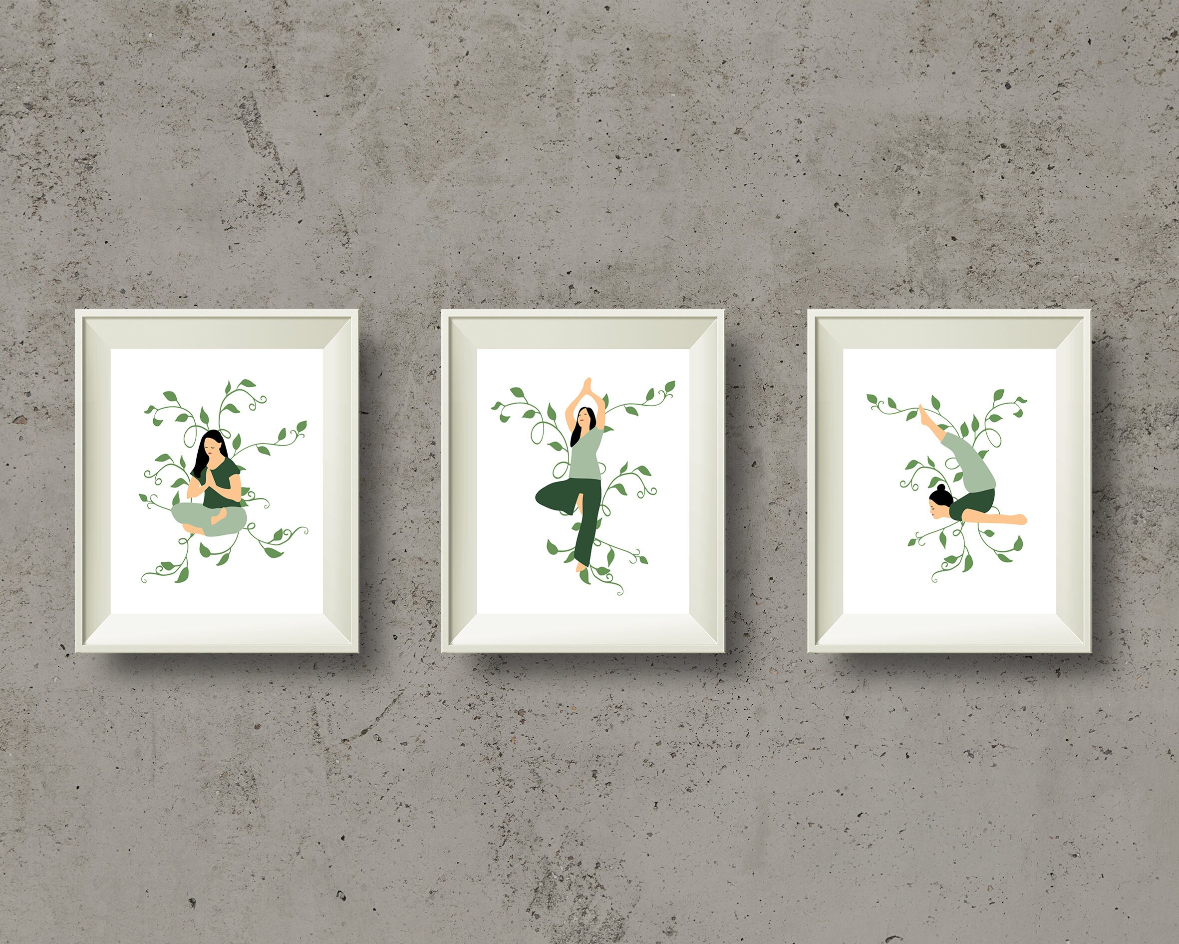 3 Prints Yoga Poster Set, Yoga Instant Download Printable, Yoga Gift ...