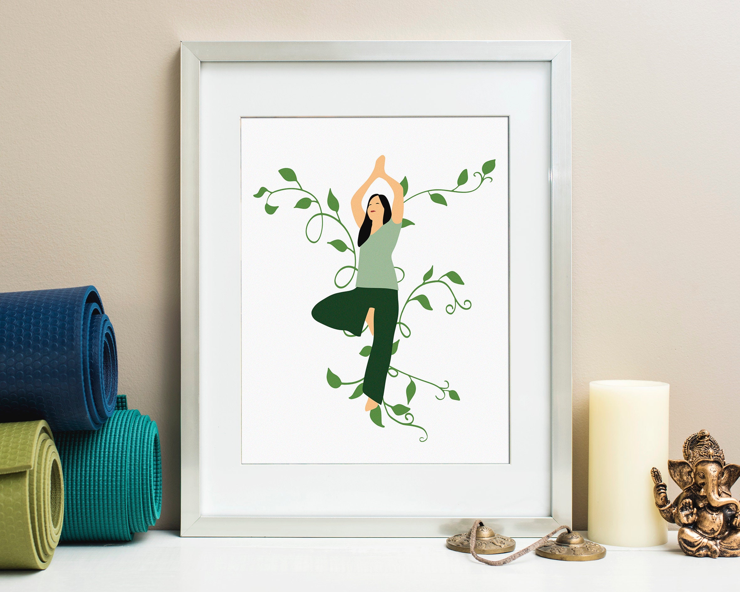 Tree Pose Yoga Poster Yoga Gift Meditation Wall Art Yoga - Etsy
