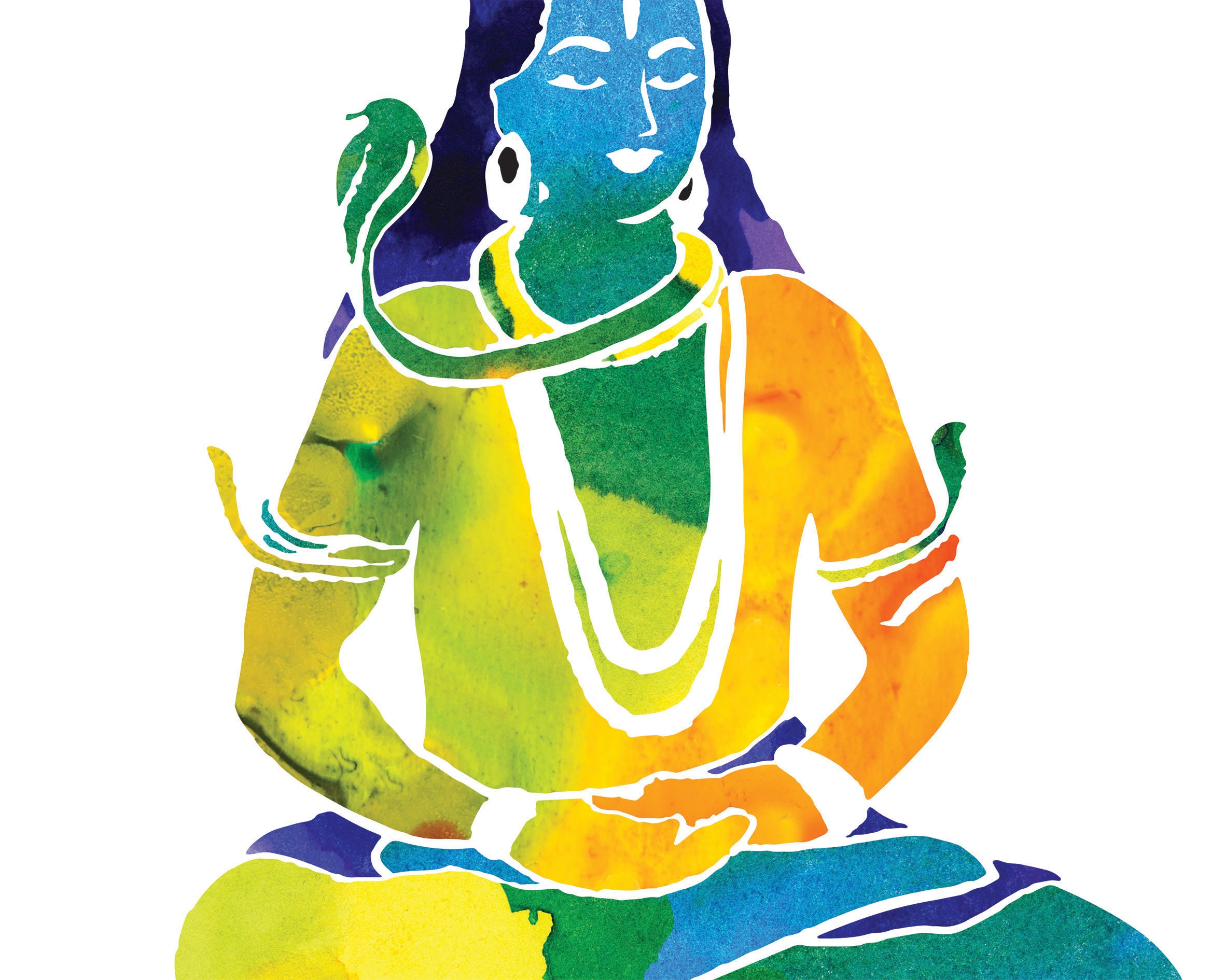Colorful Lord Shiva Yoga Print, Instant Download Meditation Poster - Etsy