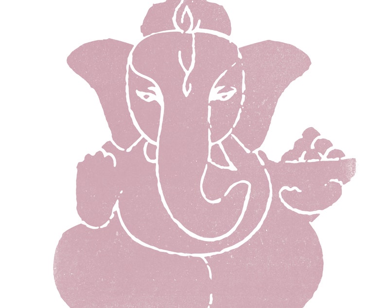 Pink Ganesha With Sanskrit Mantra, Instant Download Hindu Painting - Etsy