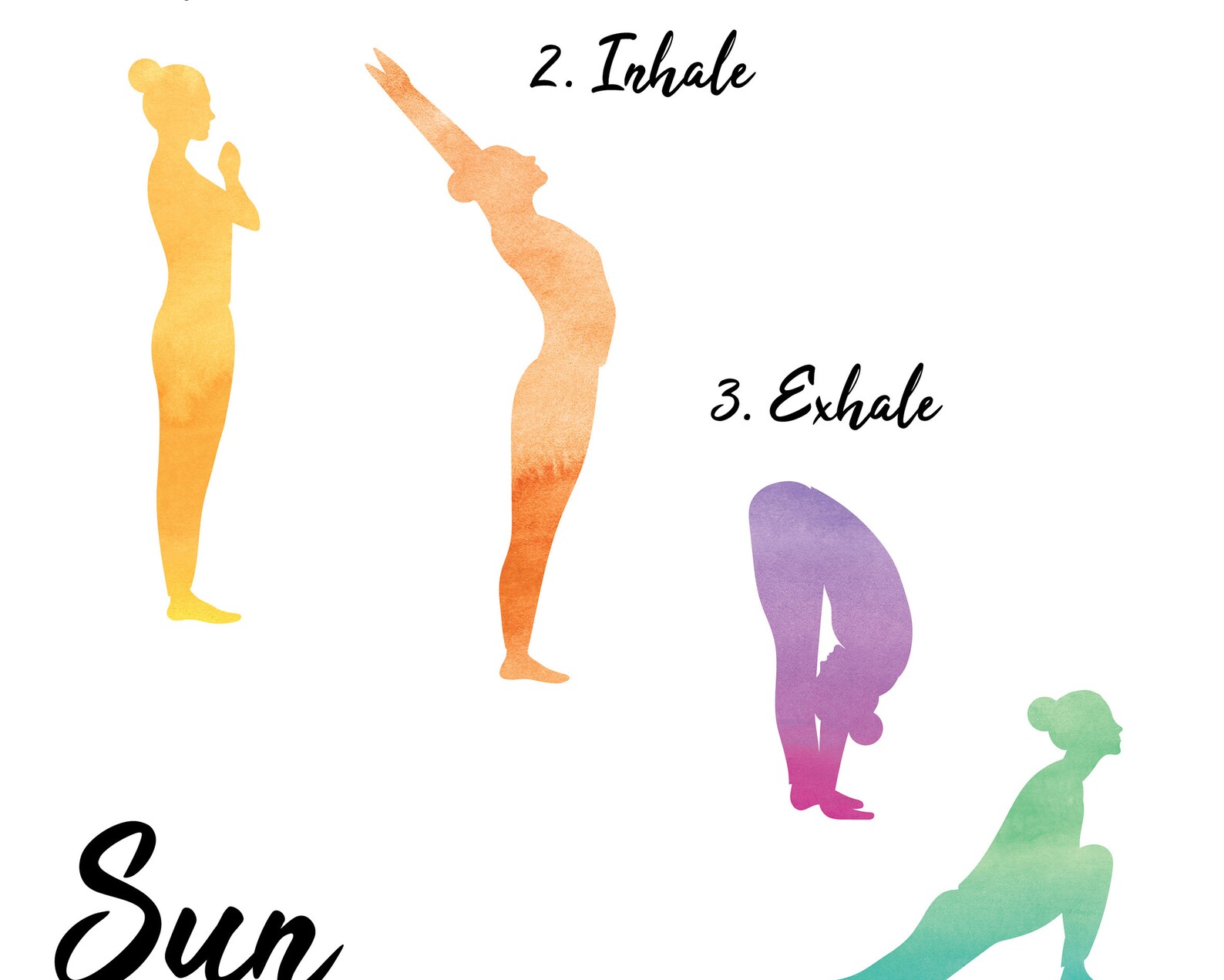 Inhale Exhale Sun Salutation Yoga Poster, Printable Yoga Flow - Etsy