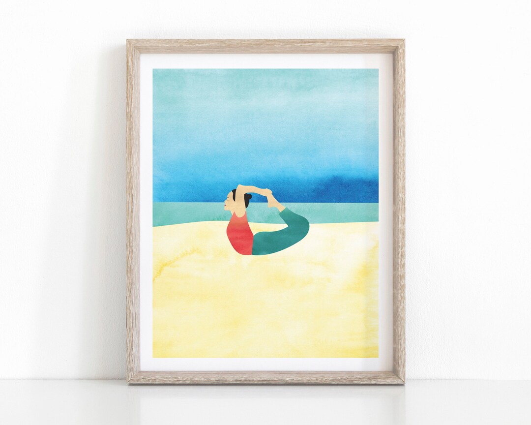 Beach Yoga Poster, Yoga Pose Printable - Etsy