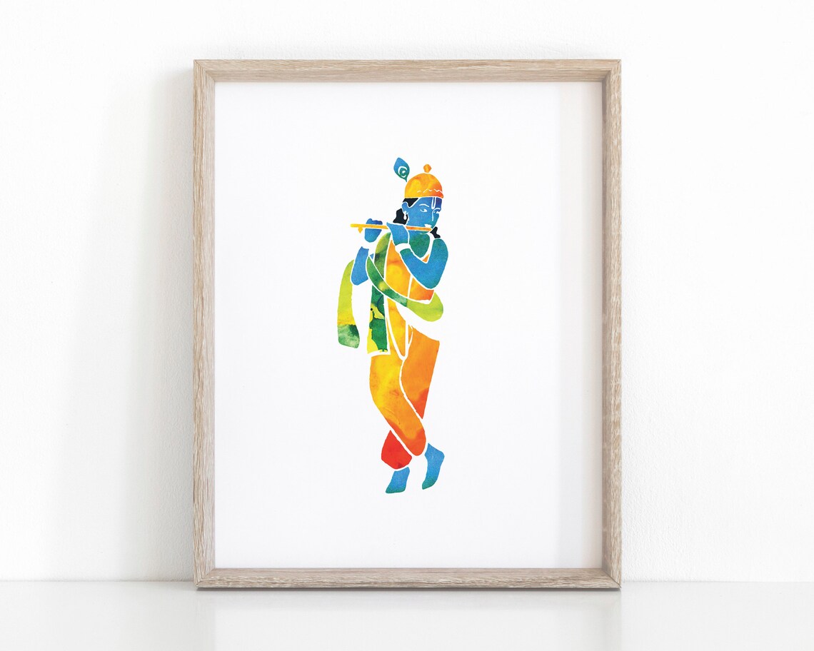 Printable Lord Krishna Art, Yoga Poster - Etsy