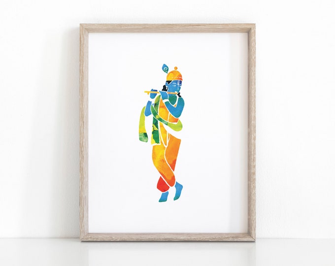 Printable Lord Krishna Art Yoga Poster - Etsy India
