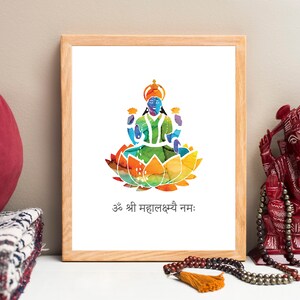 Sri Lakshmi Print, Instant Download Hindu Wall Art - Etsy