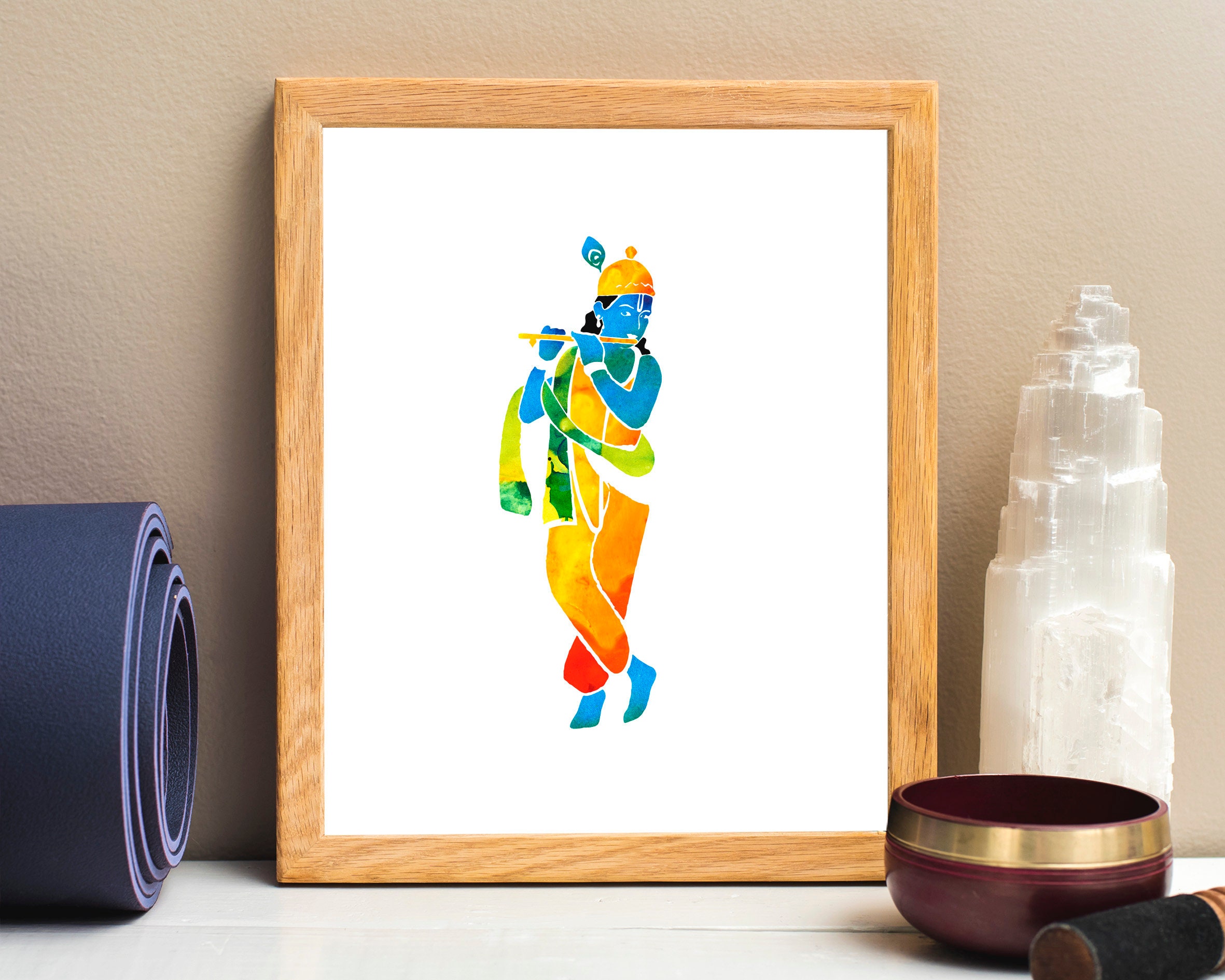 Printable Lord Krishna Art, Yoga Poster - Etsy