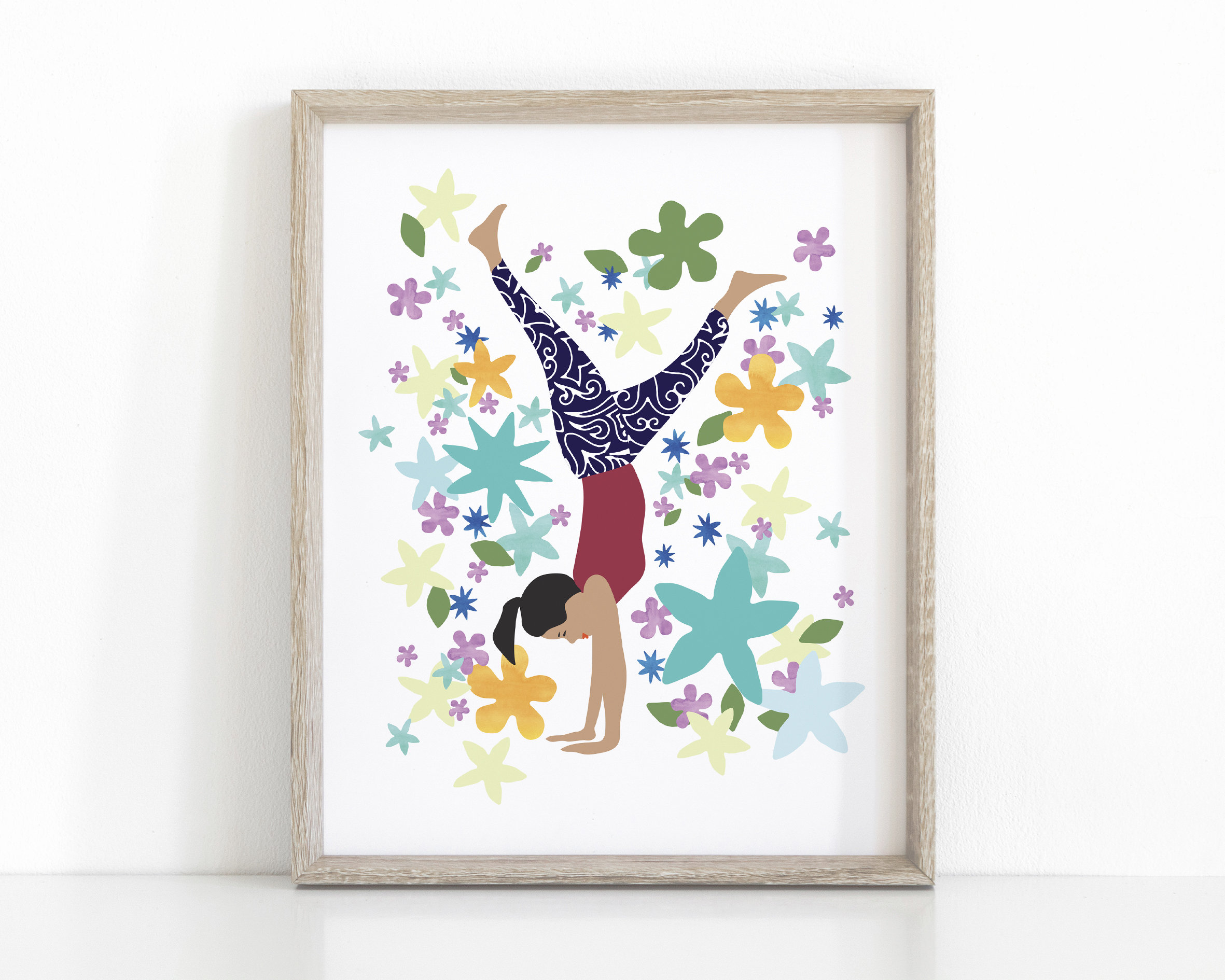 Happy Handstand Yoga Poster, Yoga Pose Print - Etsy
