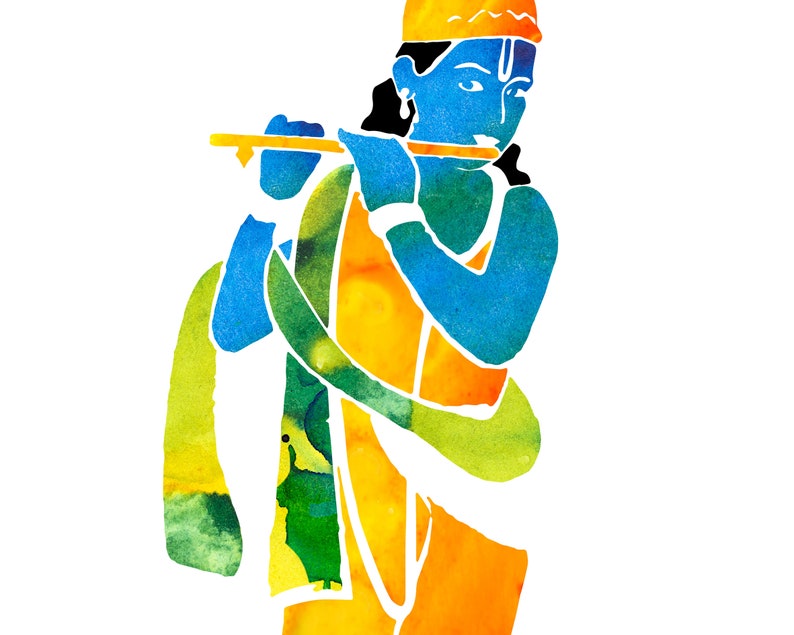Printable Lord Krishna Art, Yoga Poster - Etsy
